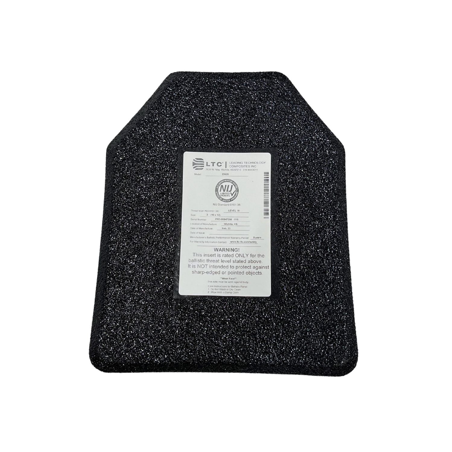 LTC 23620 NIJ 06 Level III+ SAPI Plate — Top Armor