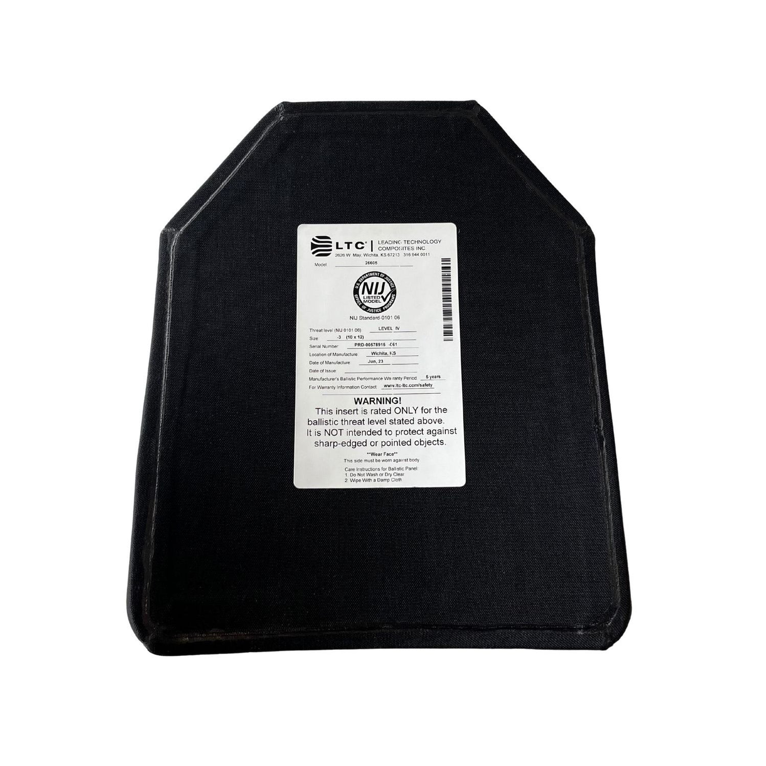 LTC 26605 NIJ 06 Level IV Triple Curve SAPI Plate — Top Armor